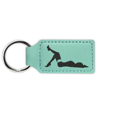 Sexy Stripper Girl Keychain Leatherette Rectangle Laser Engraved