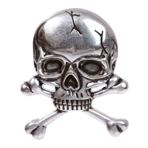 Buckles Zone Skull Crossbones Belt Buckle Skeleton Silver Chrome