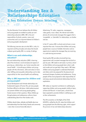 understanding sex and relationships education teaching resources