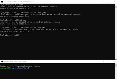 cannot run bash exe in elevated cmd window super user