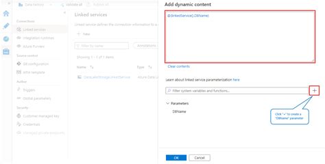 parameterize linked services azure data factory and azure synapse