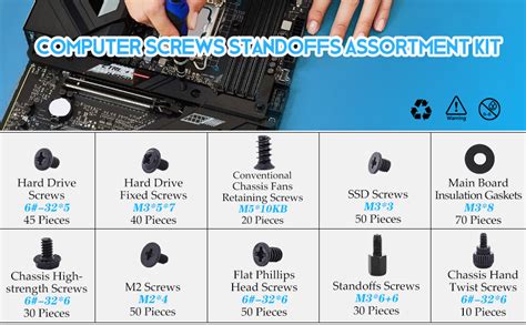 400pcs Computer Screws Motherboard Standoffs Assortment Kit