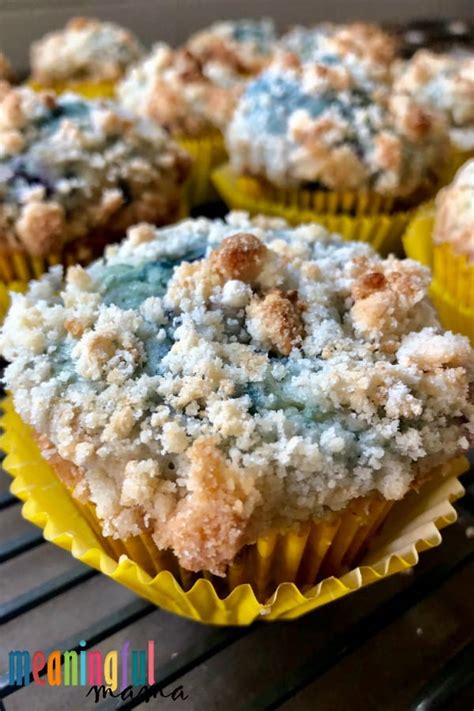 Homemade Blueberry Muffins With A Crumb Topping