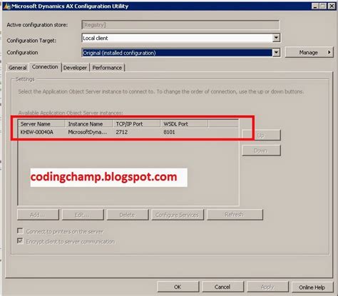 ax d365fo how to solve error the server is unavailable check your