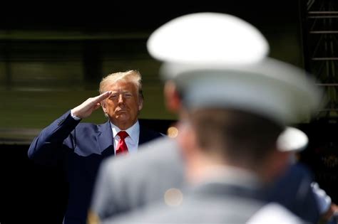 trump tries to explain his slow and unsteady walk down a ramp at west