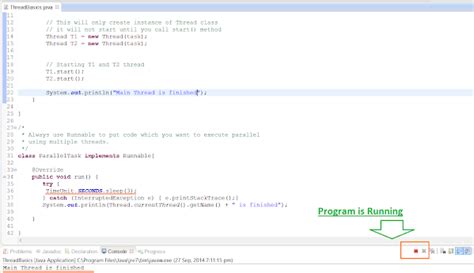 how to create start and stop a new thread in java