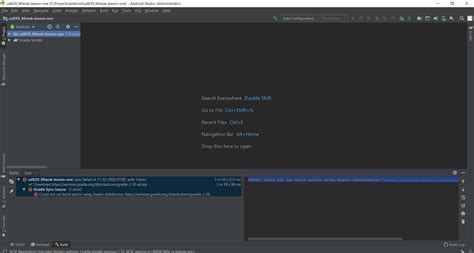 error could not run build action using gradle distribution