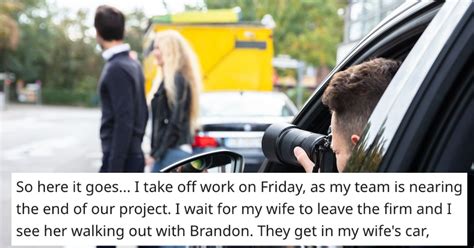 Husband Suspects Wife Is Cheating With Coworker So He Follows Her After