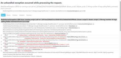 redisserverexception err error running script call to f