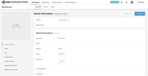 you can view and edit the following sections