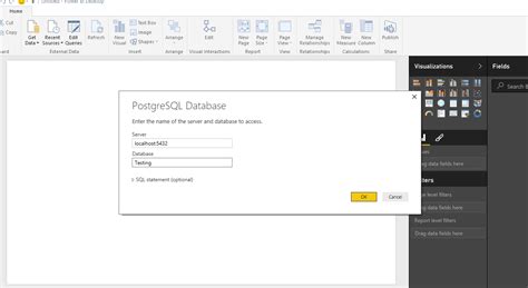 configuring power bi connectivity to postgresql database