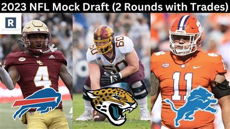 2023 Nfl Mock Draft 2 Rounds With Trades Youtube