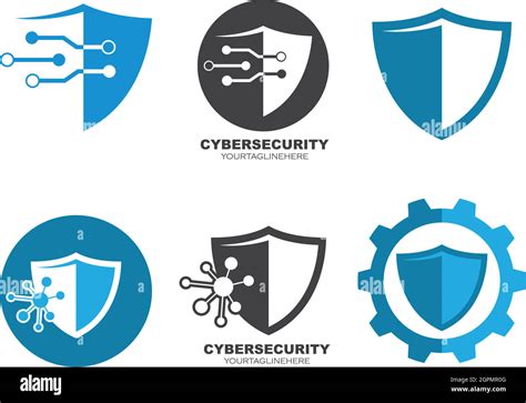 Cyber Security Logo With Shield Vector Image Stock Vector Image And Art