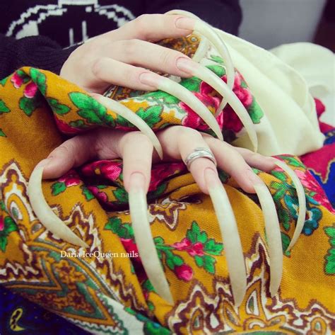 Loving These Very Long Sharp Nails Longnaturalnails Longnails
