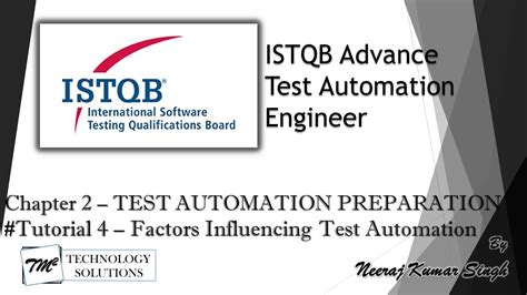 istqb test automation engineer 2 1 factors influencing test