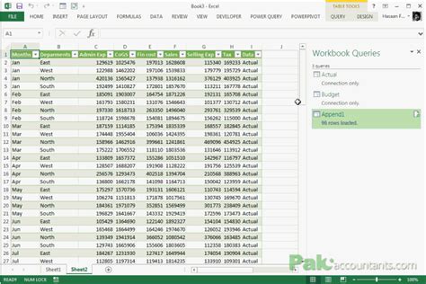 combine or append data in one table from multiple sources using power