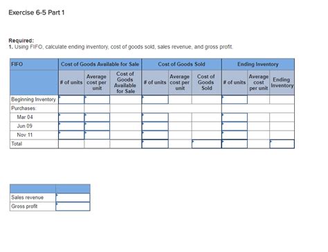 solved exercise 6 5 calculate inventory amounts when costs