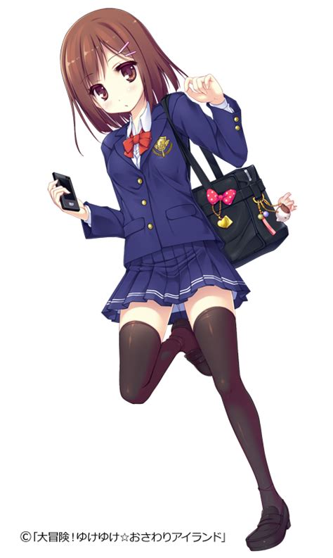 Safebooru 1girl Black Legwear Blazer Brown Eyes Brown Hair Daibouken
