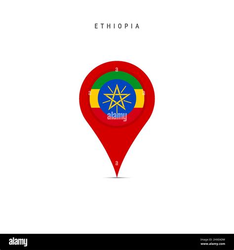 Teardrop Map Marker With Flag Of Ethiopia Ethiopian Flag Inserted In