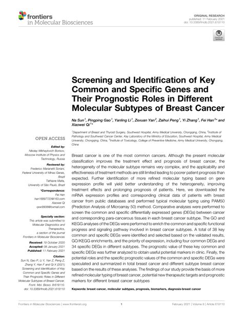 Pdf Screening And Identification Of Key Common And Specific Genes And