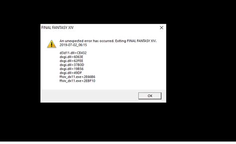 unexpected error occurs on launch