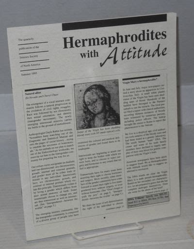 Hermaphrodites With Attitude The Quarterly Publication Of The Intersex