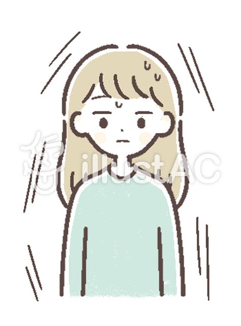緊張している女性イラスト No 2042536／無料イラストなら「イラストac」