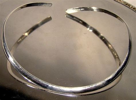 Mexican Sterling Silver Torque Choker Necklace 1970s Etsy Canada
