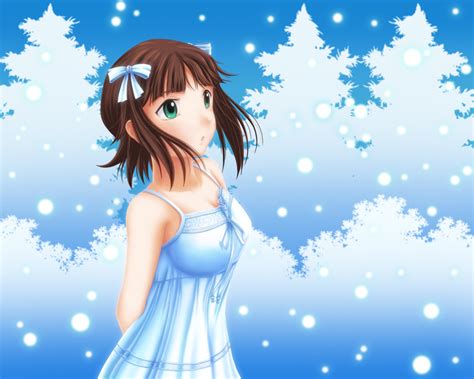 Safebooru 1girl Amami Haruka Arms Behind Back Breasts Brown Hair