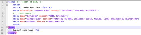 basic html tags