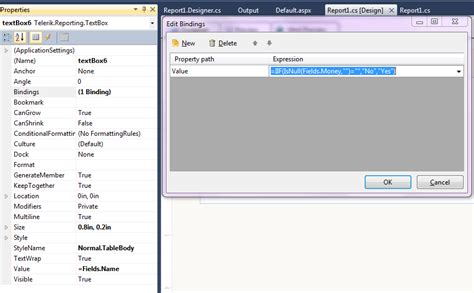 trying to programmatically set textbox value in reporting telerik forums