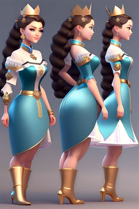 Lexica Concept Art Of A Princess T Pose 3d Character Reference Sheet