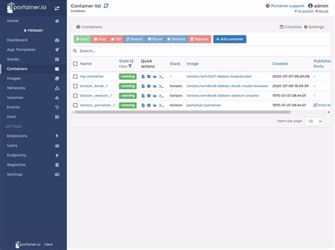 run and manage containers with portainer and the command
