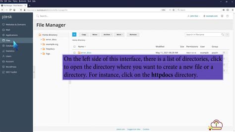 how to create a new directory or files in plesk file manager