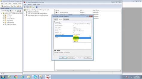 sql server agent browser reporting services start and