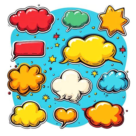 Conjunto De Burbujas De Habla Cómica Ilustración Vectorial En Estilo