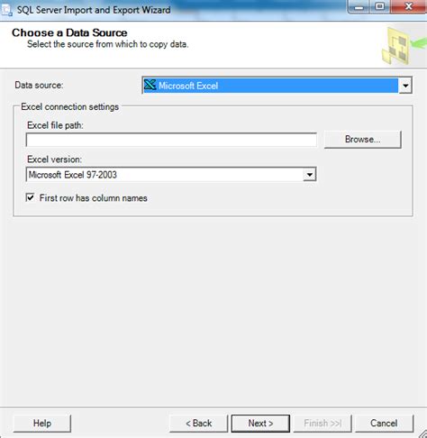import excel file in sql server using ssis package
