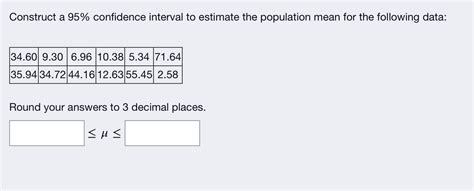 Solved Construct A 95 Confidence Interval To Estimate The