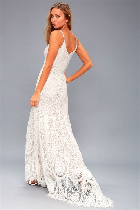 Flynn White Lace Maxi Dress White Lace Maxi Dress Casual White