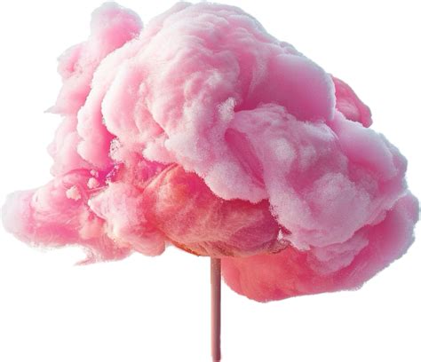 Ai Generated Fluffy Pink Cotton Candy On Stick Png 42655366 Png