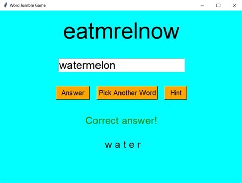 build a word jumble game using python