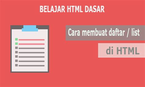 cara membuat daftar list di html tag ol ul dan li