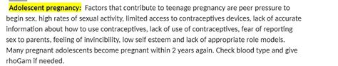 [solved] adolescent pregnancy factors that contribute to teenage