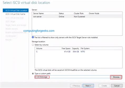 configure iscsi target and initiator on windows server 2022