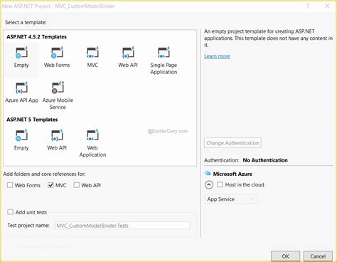 free template for asp net web application of custom model binder in asp