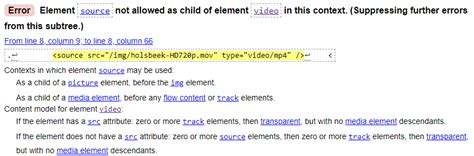 javascript html5 video validation error stack overflow
