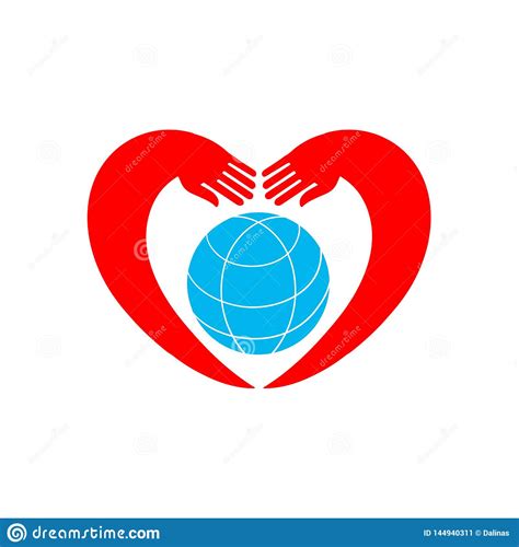 Hands Holding Globe Earth Web Icon Save Earth Concept Illustration