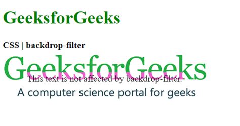 css backdrop filter property geeksforgeeks