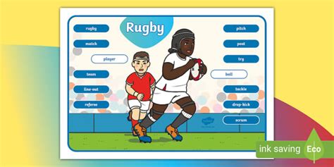 Rugby Word Mat Teacher Made Twinkl