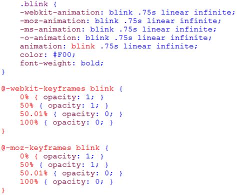 cara membuat efek text blink dengan css3